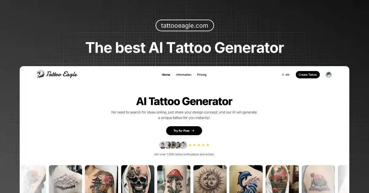 Tattoo Eagle | Il Miglior Generatore di Tatuaggi AI